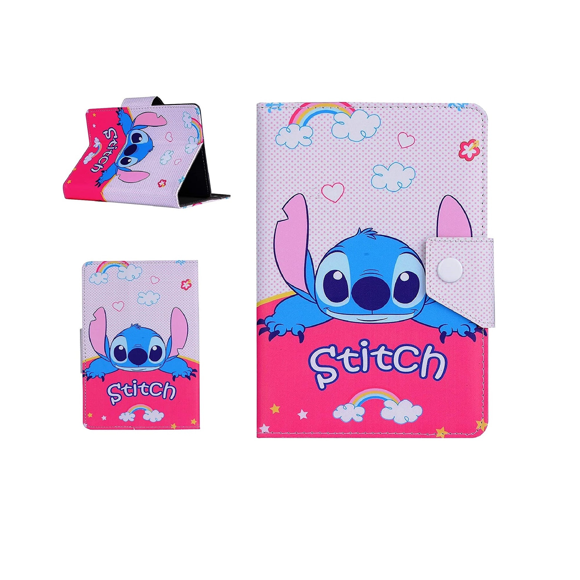 Cute Lilo and Stitch Universal Tablet Case in Pink and Blue Fits ...