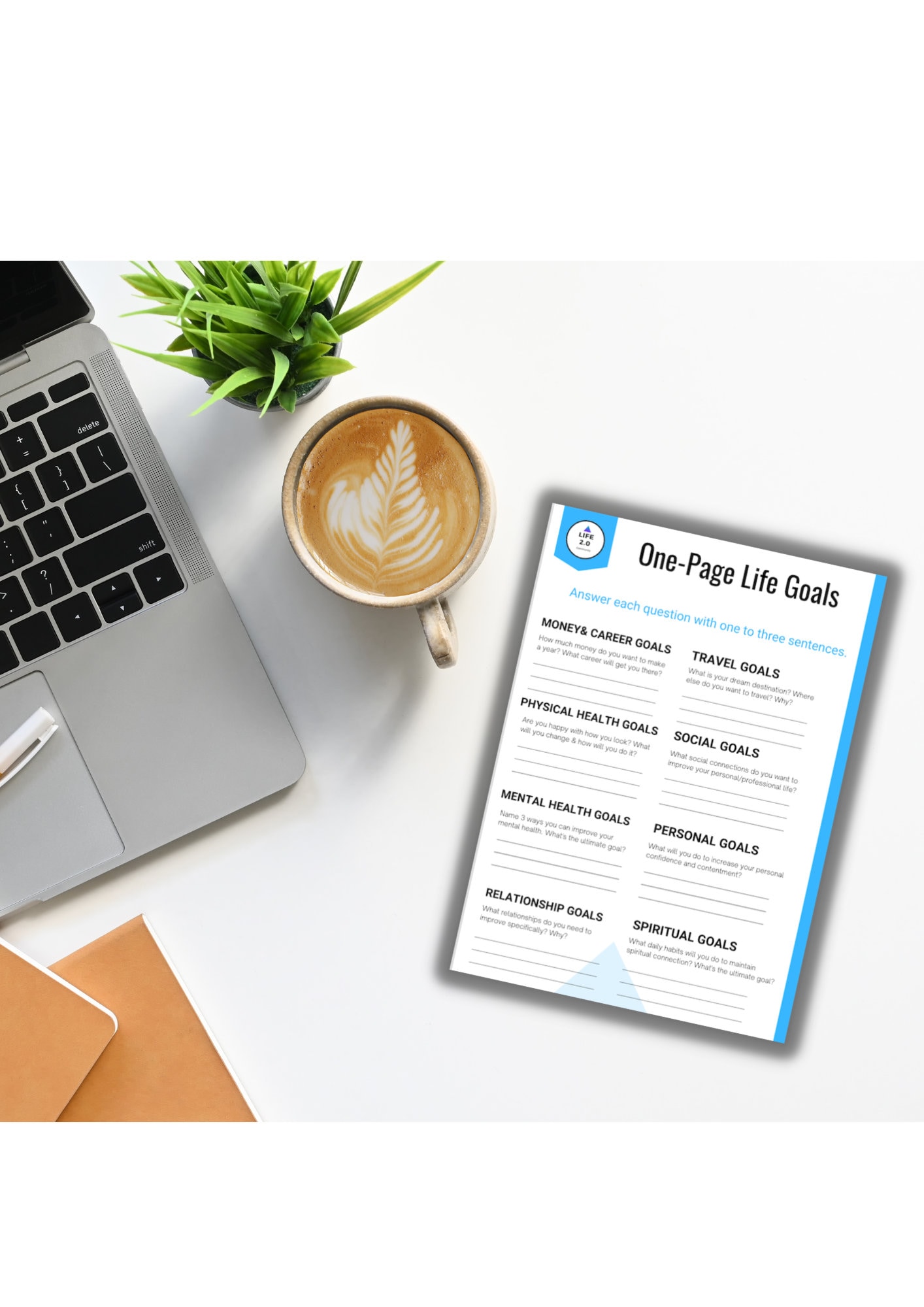 1 Page Life Goals Planner | Goal Planner Digital | Goal PDF | Goal ...