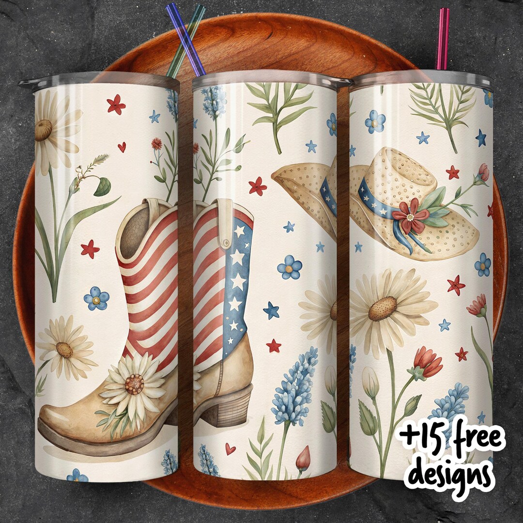 Cottagecore Cowboy Boots PNG: Vintage Western American Flag (digital ...