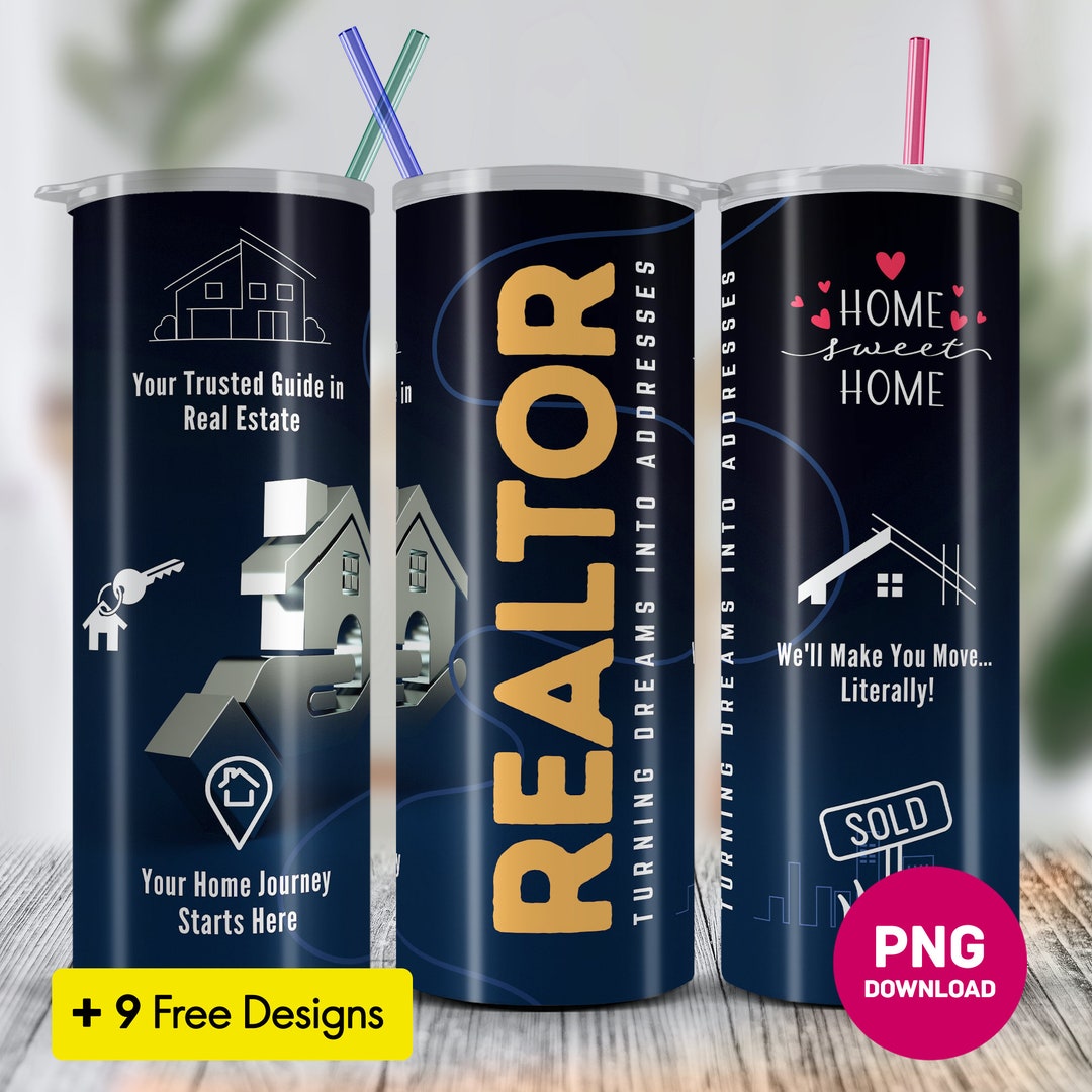 Realtor Tumbler Wrap: Skinny Tumbler Real Estate Agent Sublimation Png ...