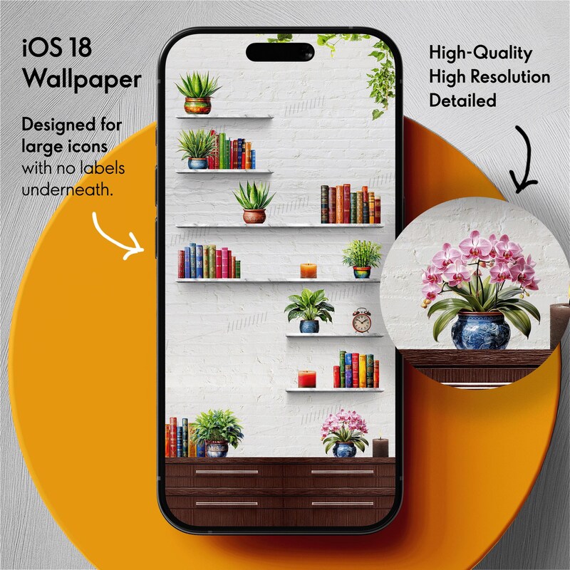 Bookshelf Wallpaper - Etsy