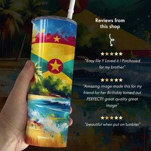Grenada Flag Tumbler Wrap – Caribbean Island Pride Digital Download PNG ...