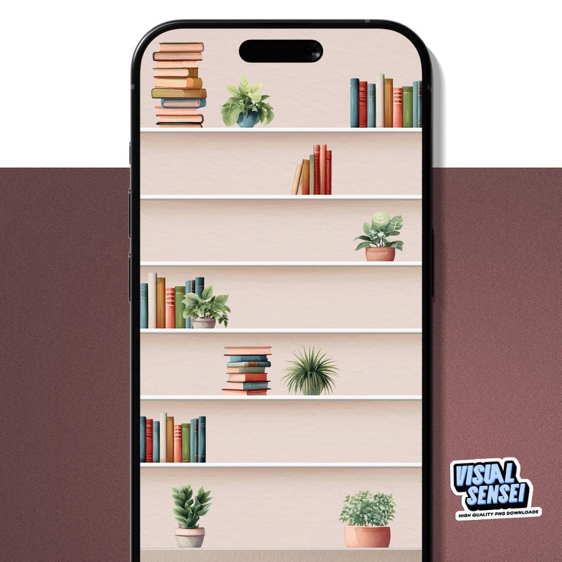 Bookshelf Wallpaper - Etsy