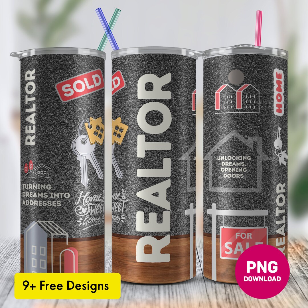 Realtor Tumbler Wrap: Skinny Tumbler Real Estate Agent Sublimation Png ...