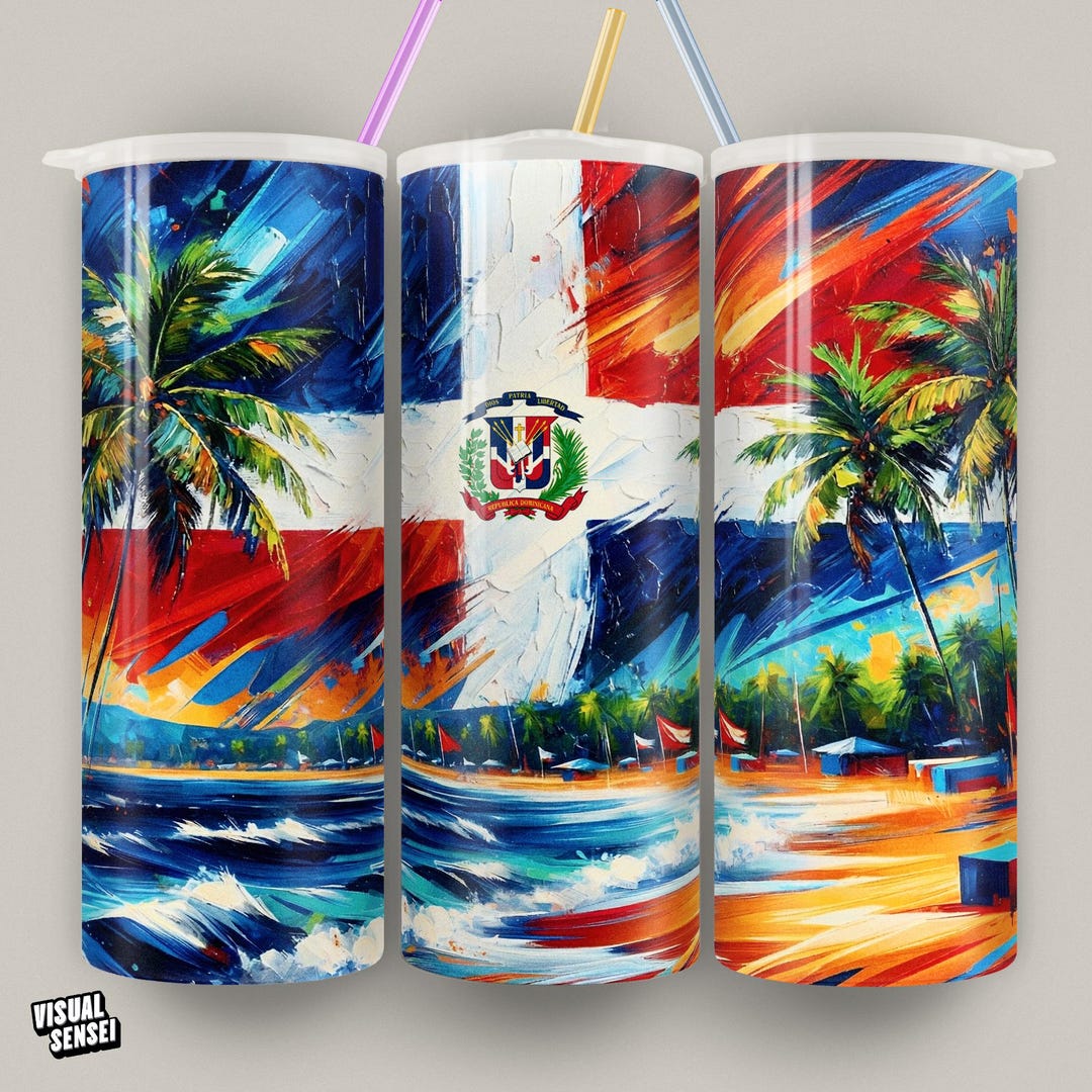 Dominican Republic Tumbler Wrap Caribbean Design PNG – Personal ...