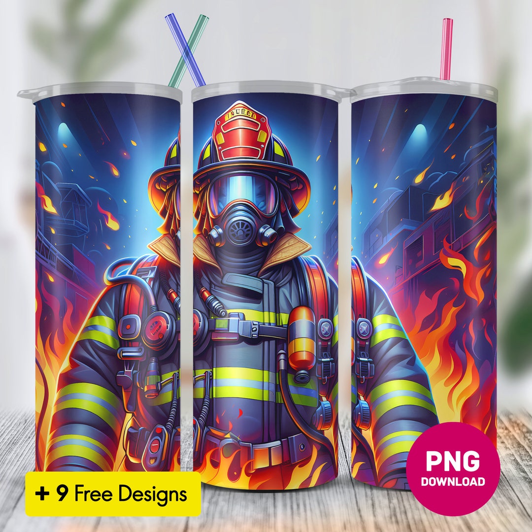 Firefighter Tumbler Wrap: Fire Department Sublimation, Png Digital ...