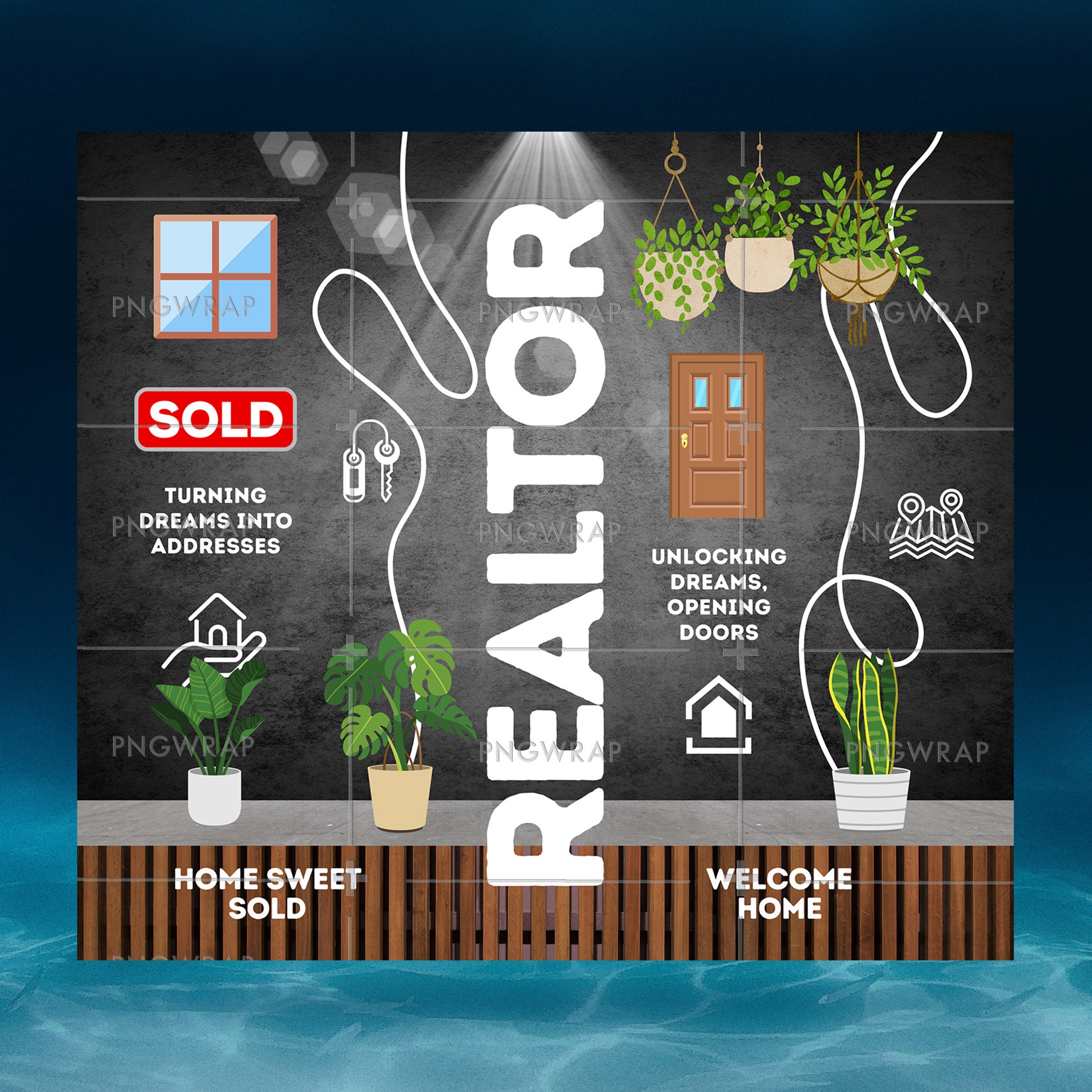 Realtor Tumbler Wrap: Real Estate Wrap, Digital Download, Png ...