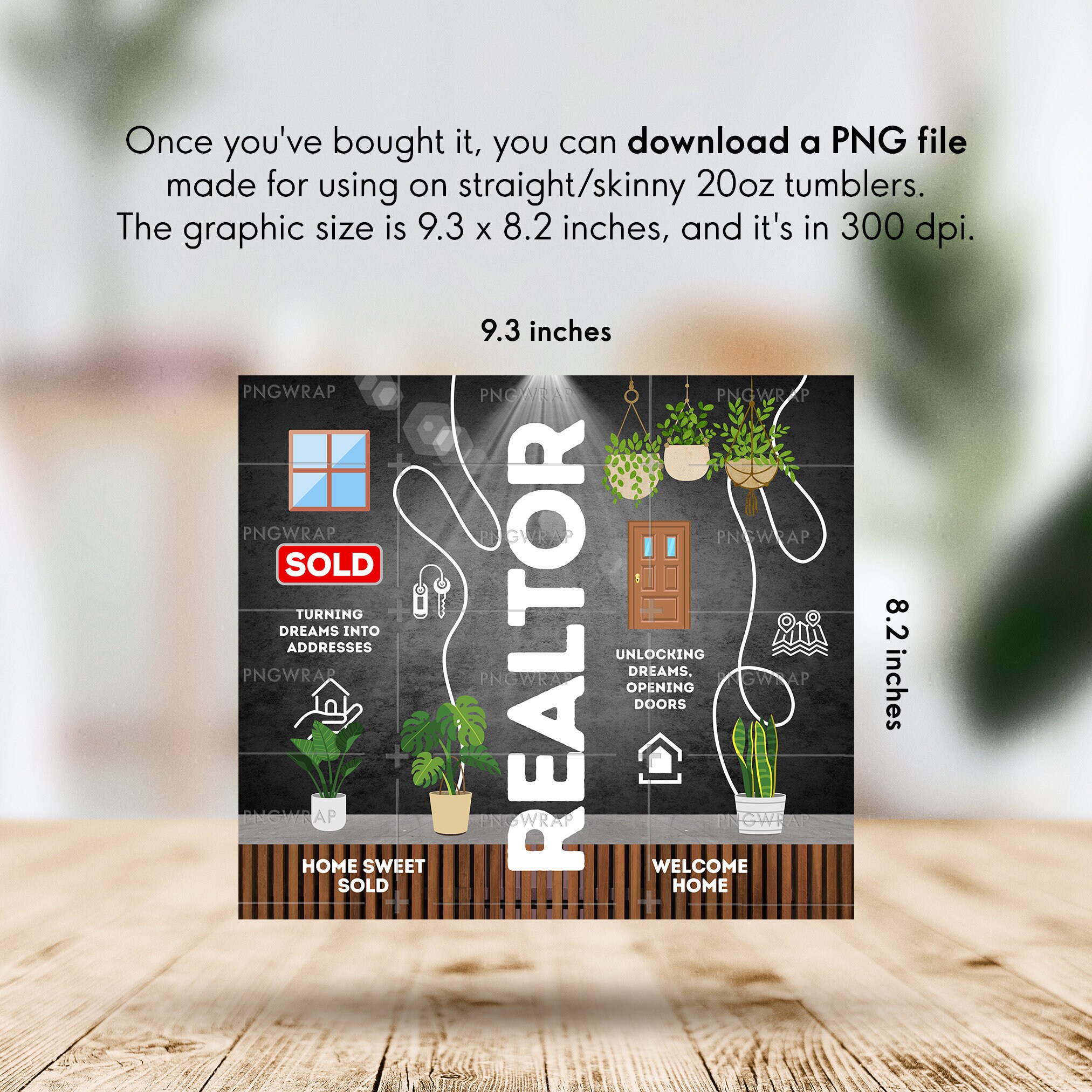 Realtor Tumbler Wrap: Real Estate Wrap, Digital Download, Png ...
