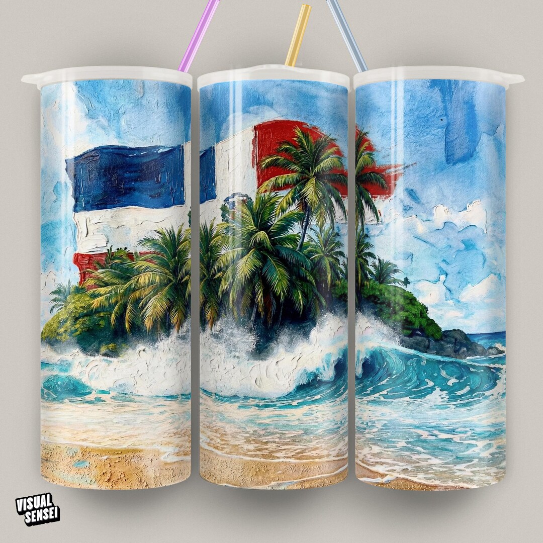 Dominican Republic Tumbler Wrap Caribbean Flag PNG Digital – Personal ...