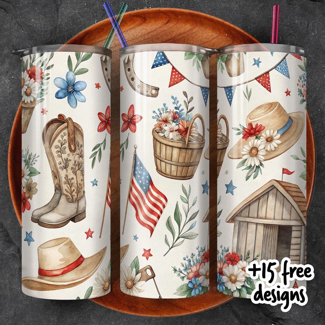 Cottagecore Cowboy Boots PNG: Vintage Western Patriotic Sublimation ...