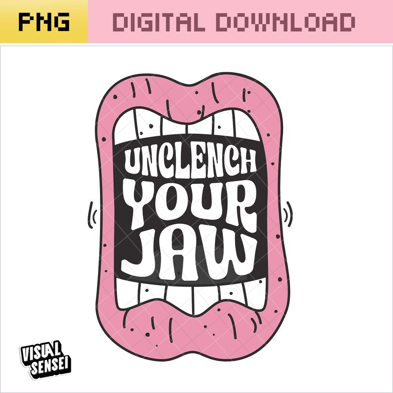 Unclench Your Jaw PNG Sticker Design (zen Mental Health Awareness and ...