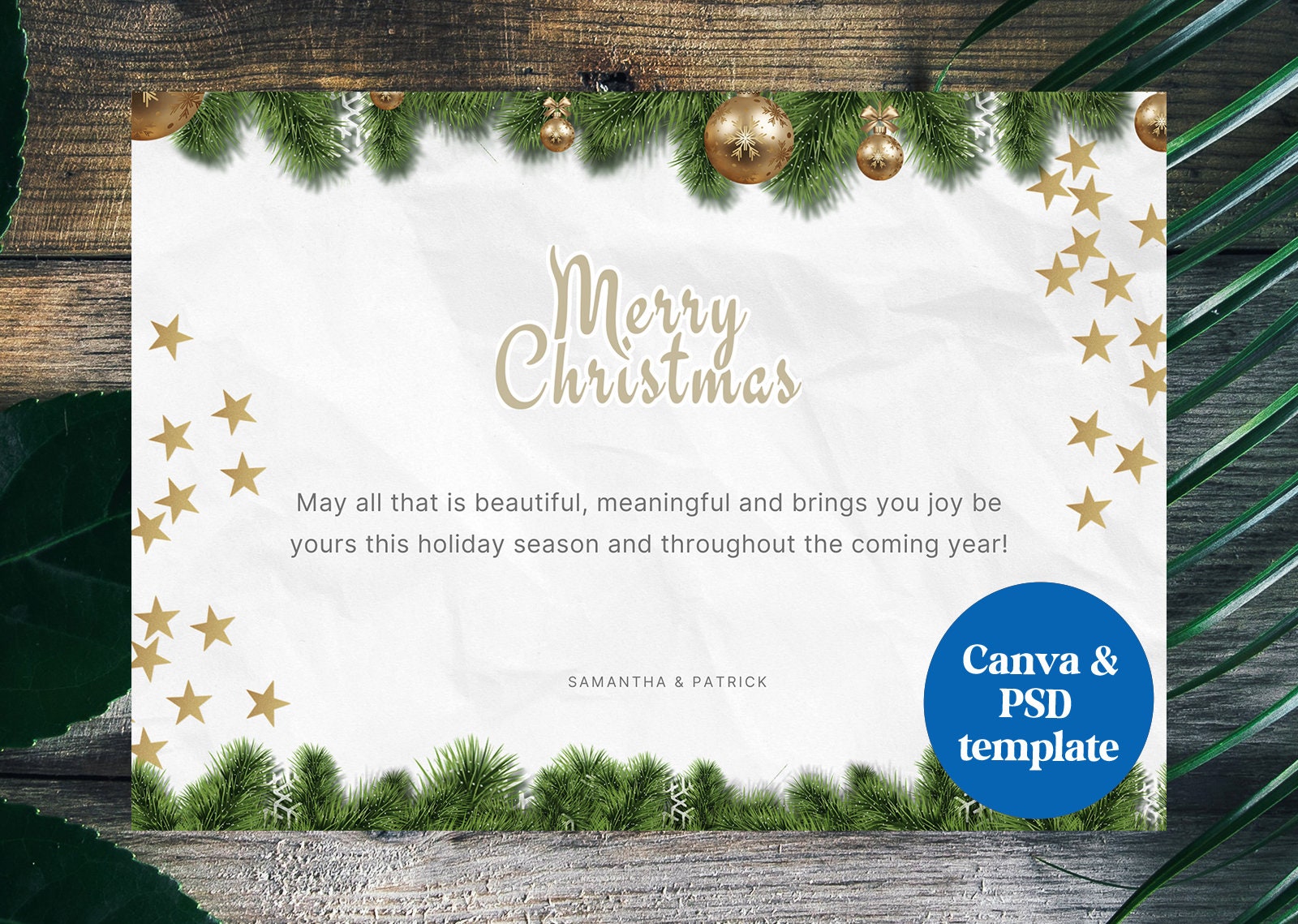 Christmas Family Card Template. Canva and PSD Photoshop File - Etsy
