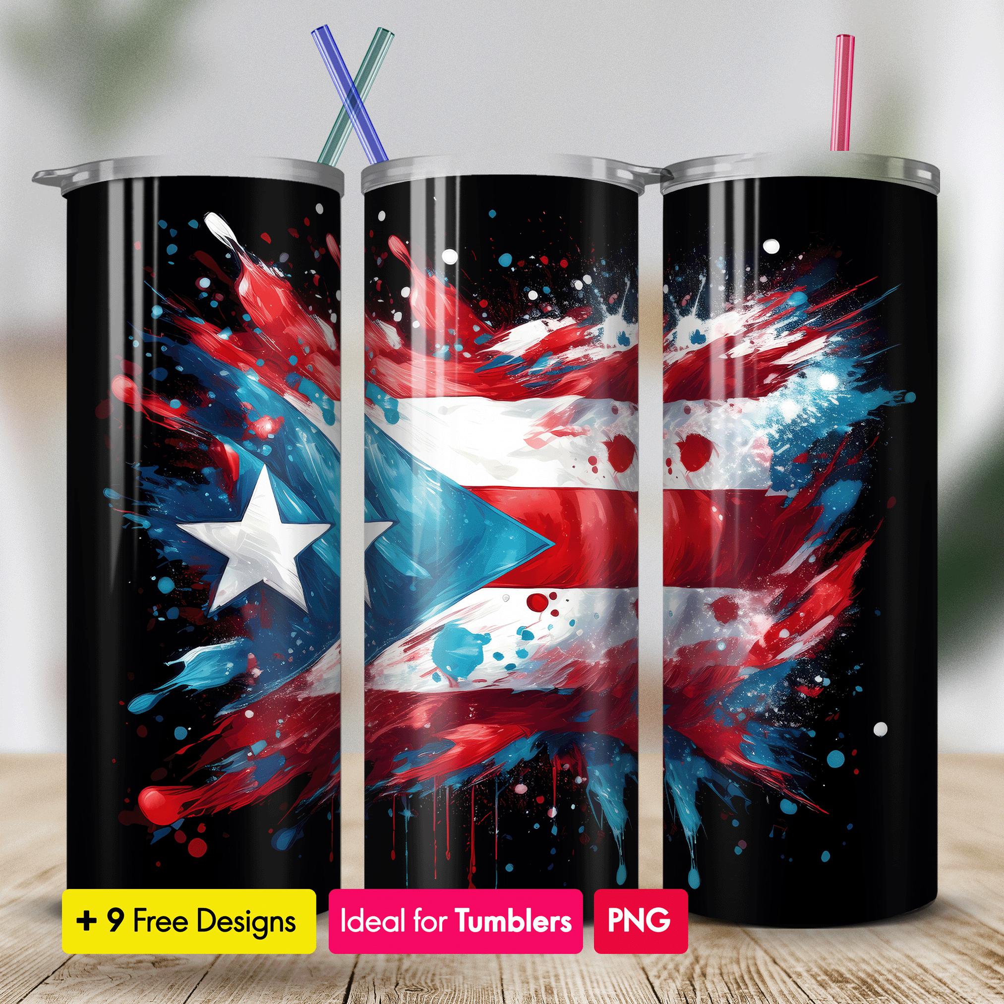 Puerto Rico Flag Tumbler Wrap Patriotic Puerto Rican Design Perfect ...