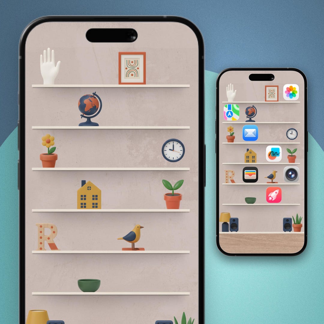 IPhone 17 Pro Bookshelf Wallpaper for Ios 26 (digital Download) - Etsy