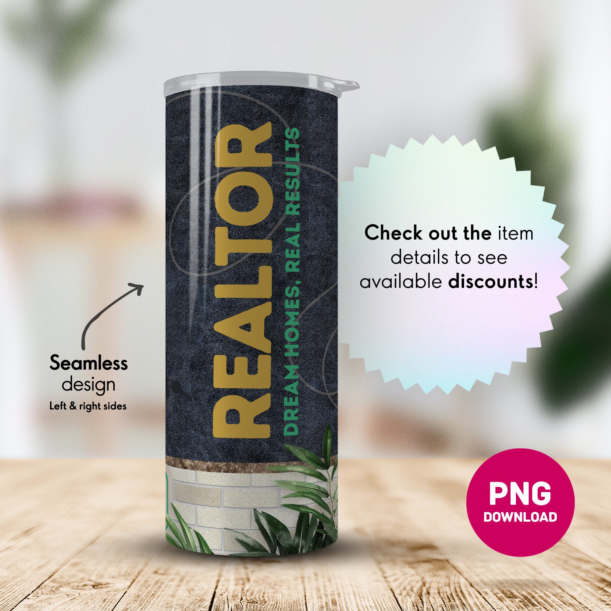 Realtor Tumbler Wrap: Skinny Tumbler Real Estate Agent Sublimation Png ...