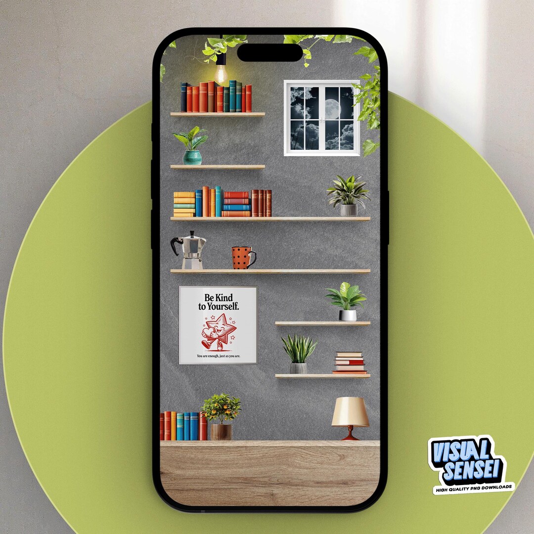 IPhone Bookshelf Wallpaper for Ios 18 (digital Download) - Etsy