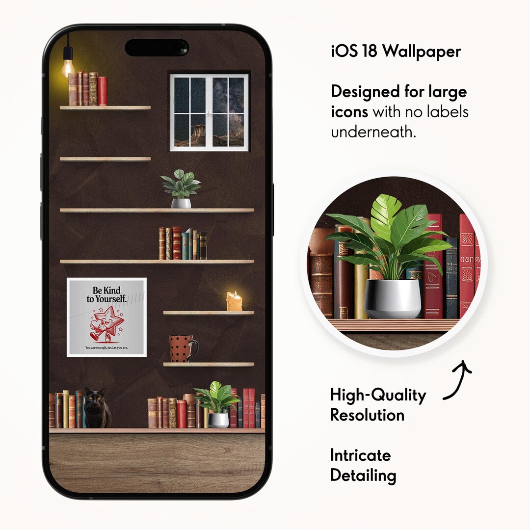 IPhone Bookshelf Wallpaper – Popular PNG – Bookshelf With Books and ...