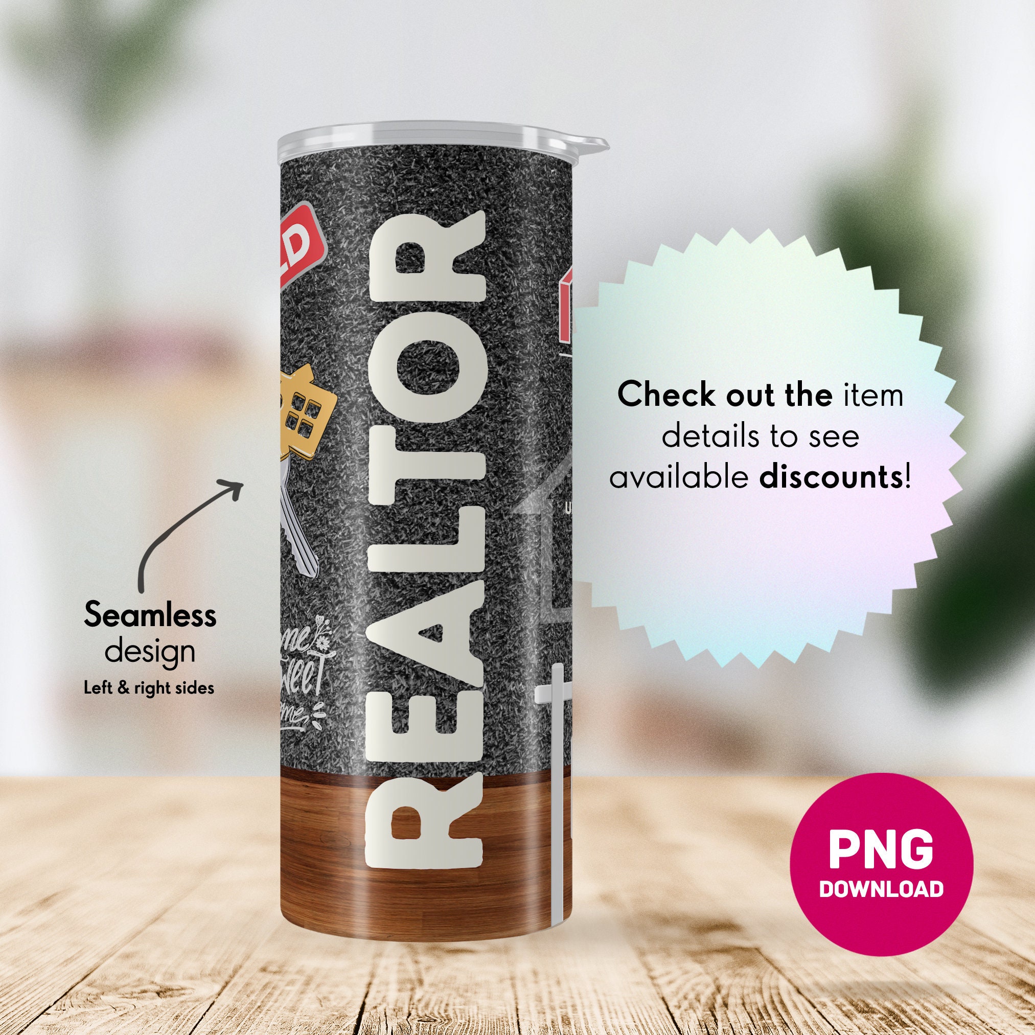 Realtor Tumbler Wrap: Skinny Tumbler Real Estate Agent Sublimation Png ...