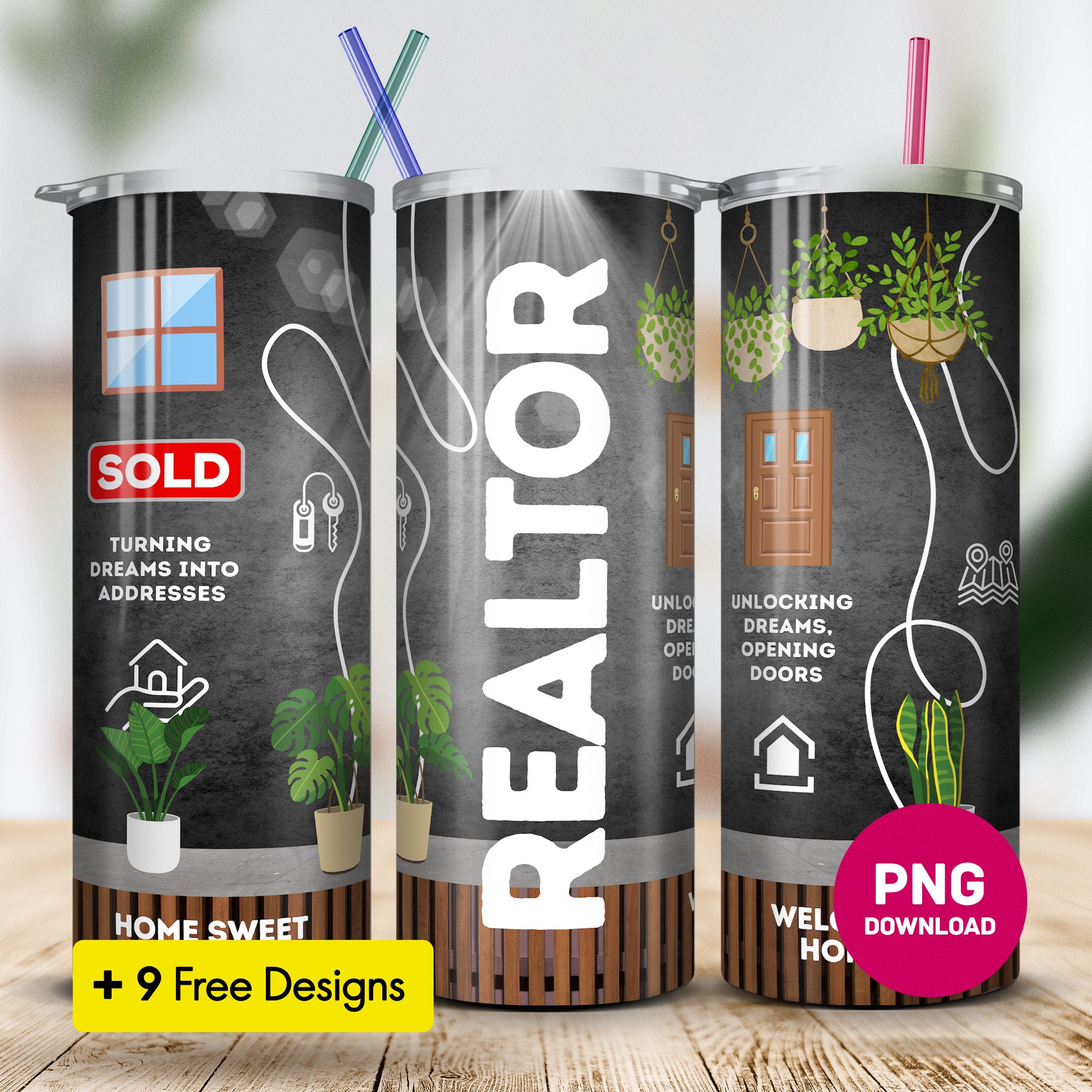 Realtor Tumbler Wrap: Real Estate Wrap, Digital Download, Png ...