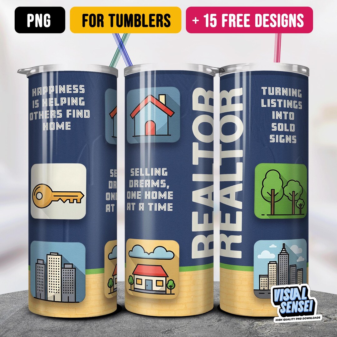 Realtor Tumbler Wrap PNG: Real Estate Agent, Digital Download, PNG ...