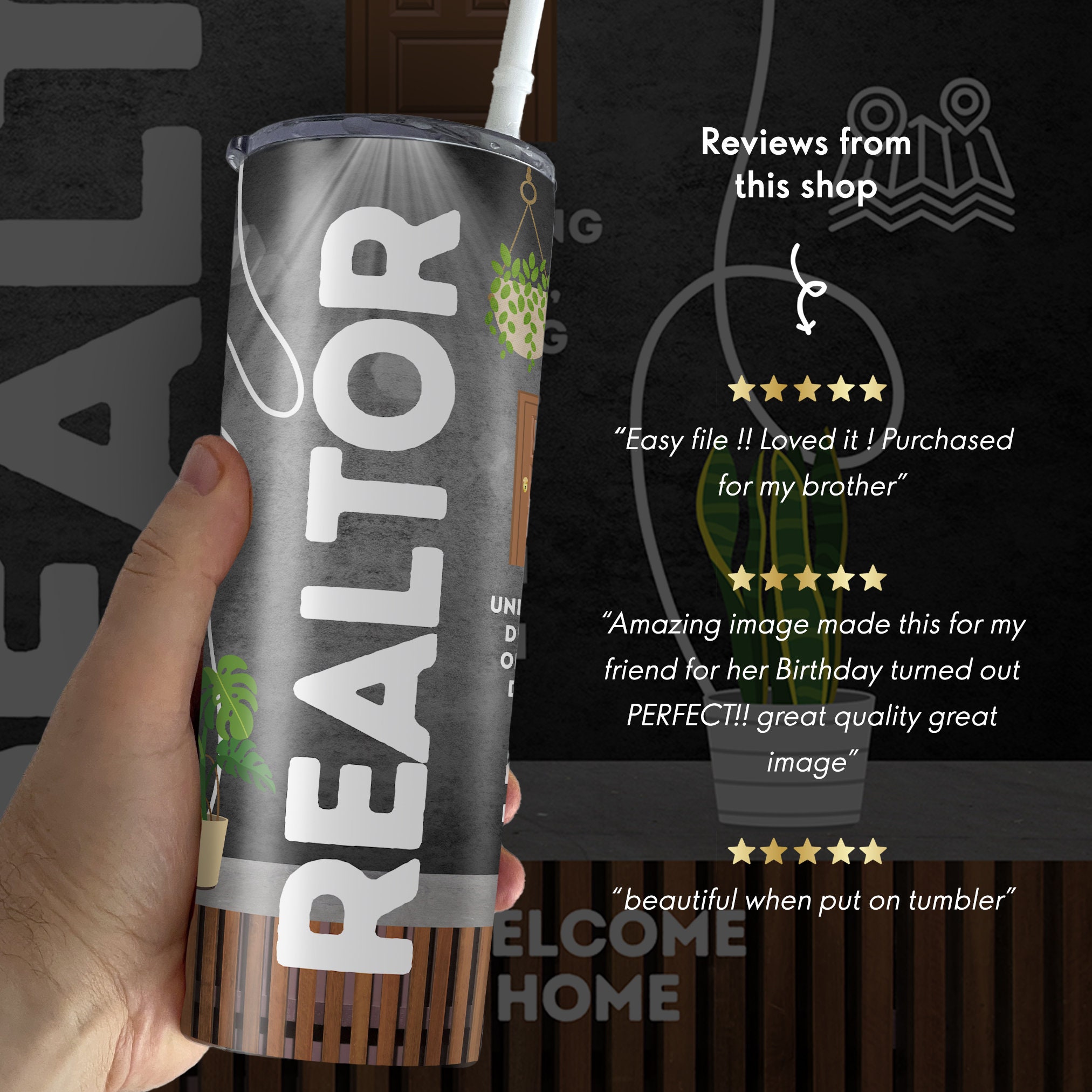 Realtor Tumbler Wrap: Real Estate Wrap, Digital Download, Png ...