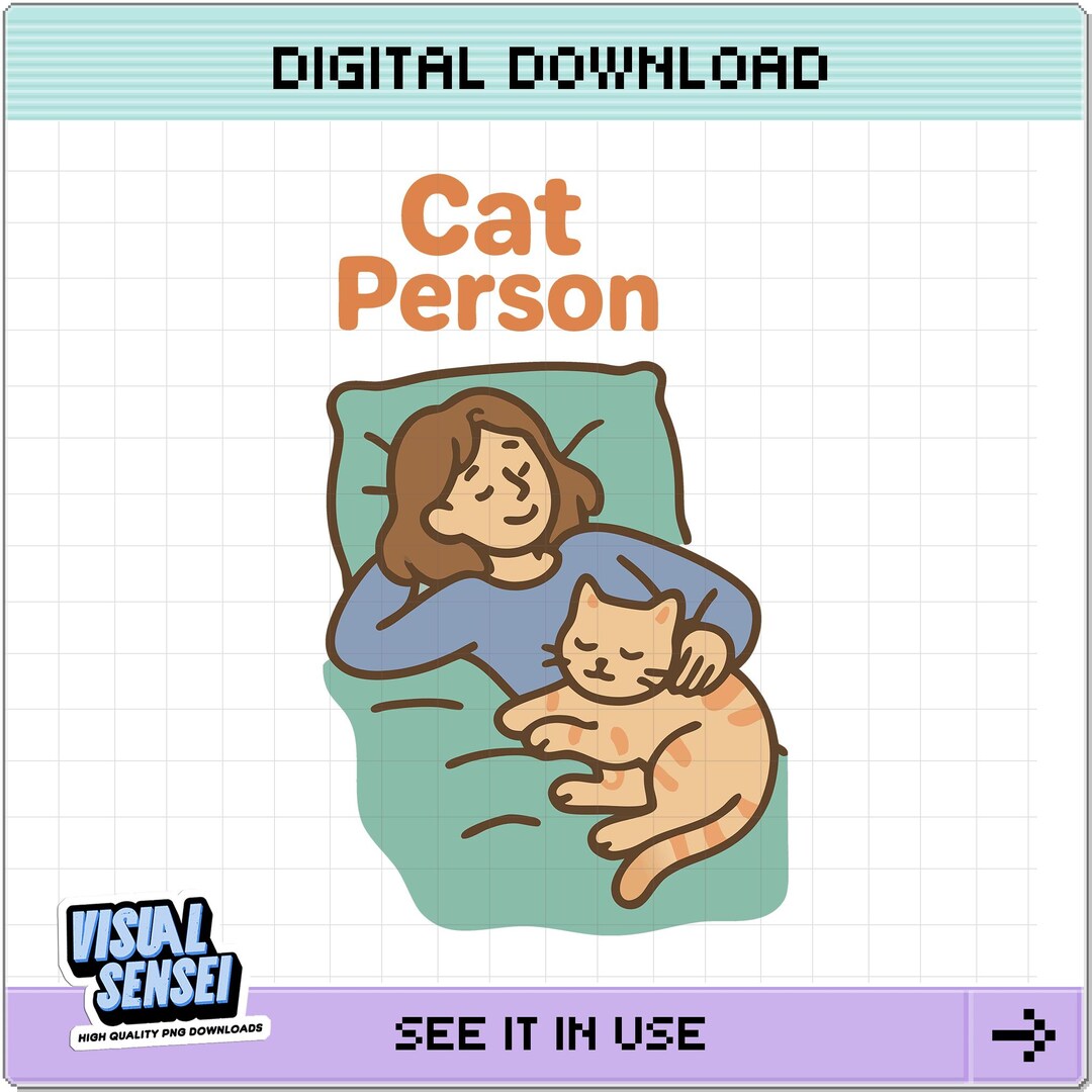 Cat Person PNG, Popular Sticker Design for Cat Lovers, Funny Feline ...