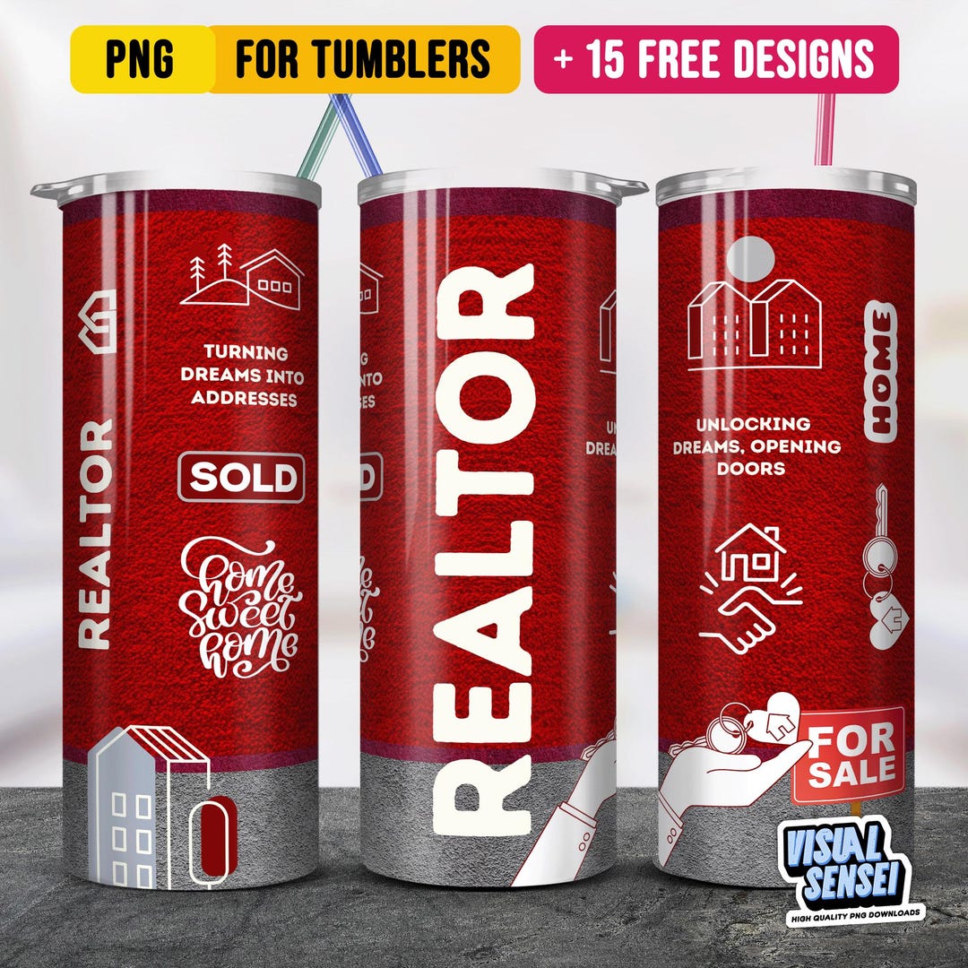 Realtor Tumbler Wrap PNG | Real Estate Agent Sublimation Design | PNG ...