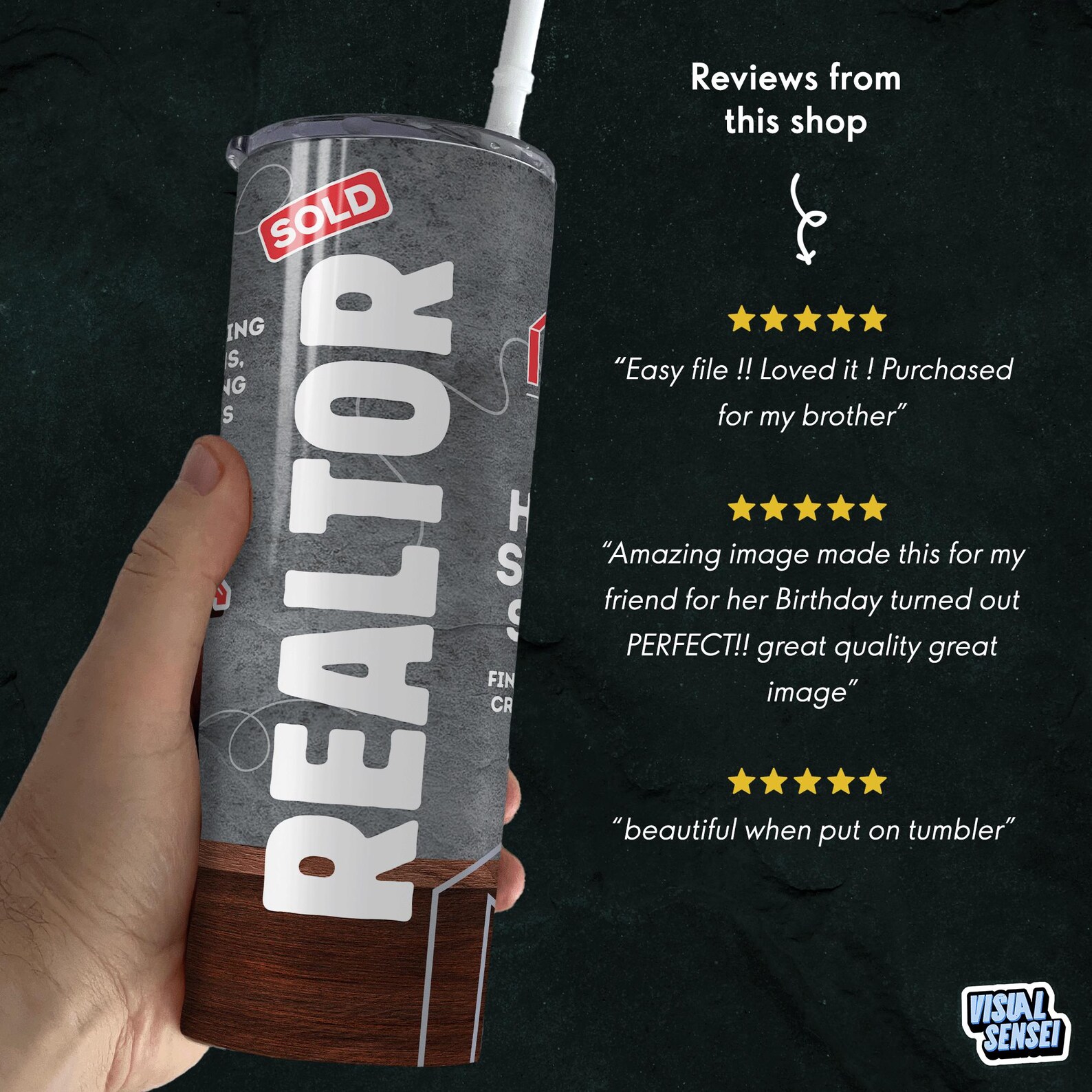 Realtor Tumbler Wrap PNG: Real Estate Agent Sublimation Design (digital ...