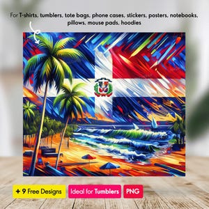 Dominican Republic Tumbler Wrap, Digital Download Sublimation PNG for ...