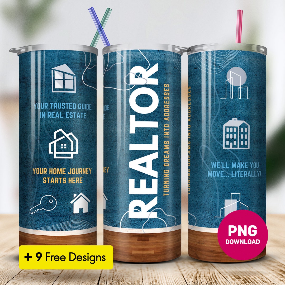 Realtor Skinny Tumbler Wrap: Real Estate, Digital Download, Png ...