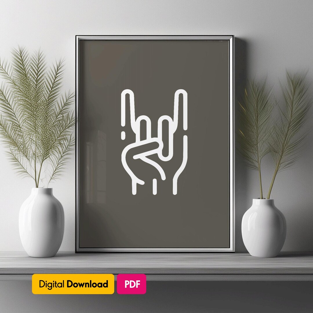 Horns up Metal Fan Printable Poster PDF Download for Music Enthusiasts ...
