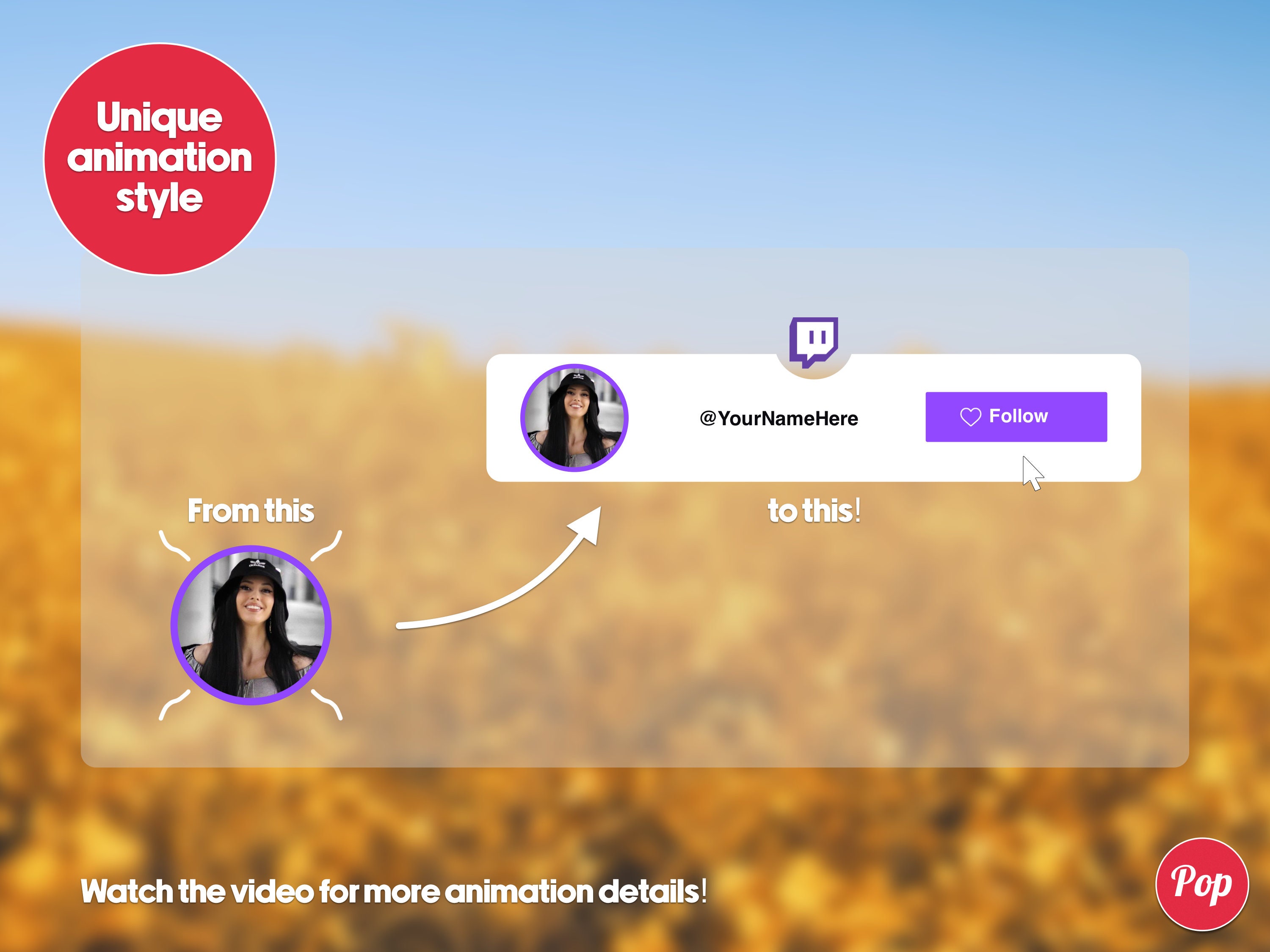 Custom Animated Twitch Follow Button Overlay for Stream Overlays Intro ...