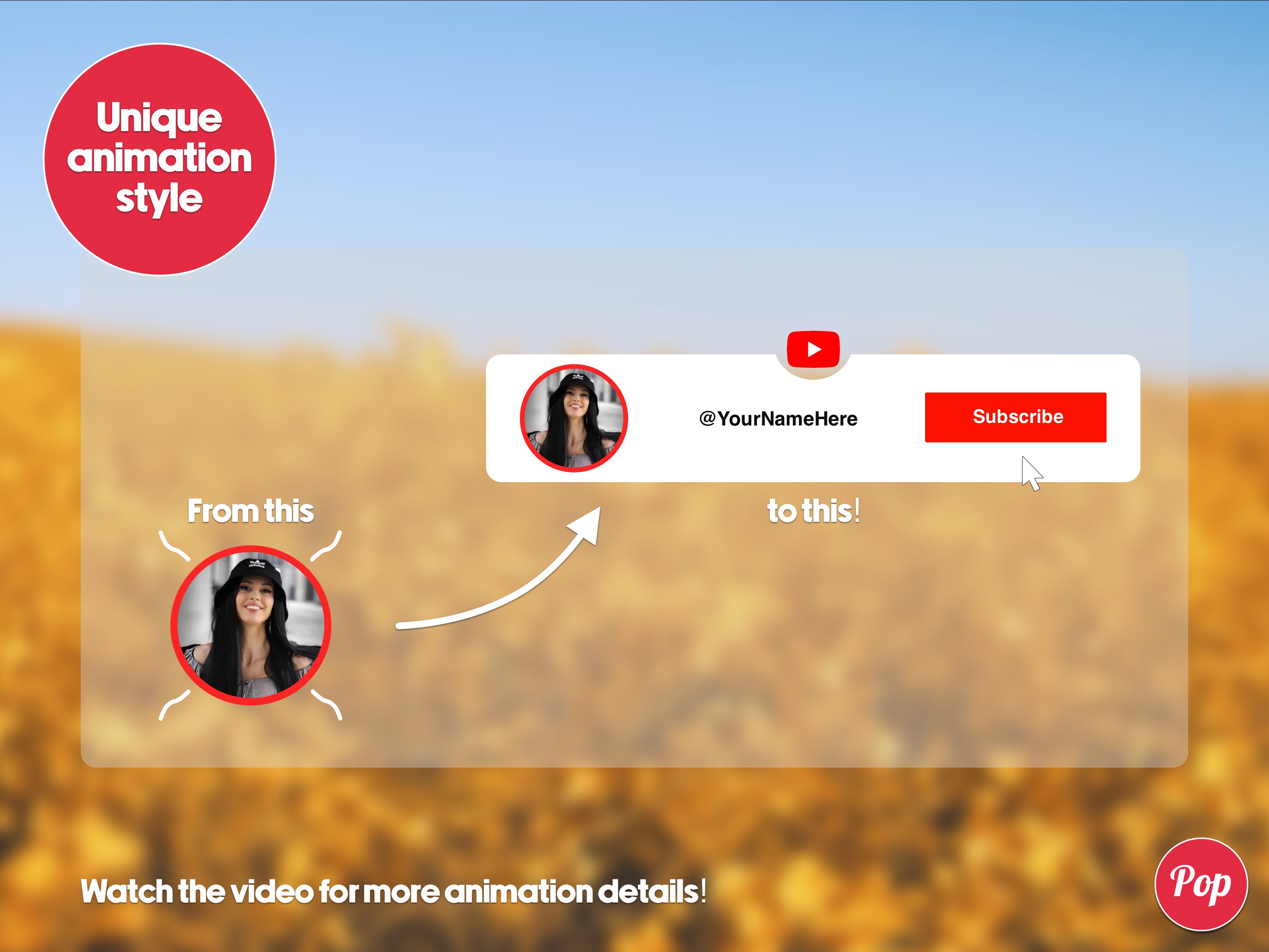 Custom Animated Youtube Subscribe Button for Content Intro Videos - Etsy