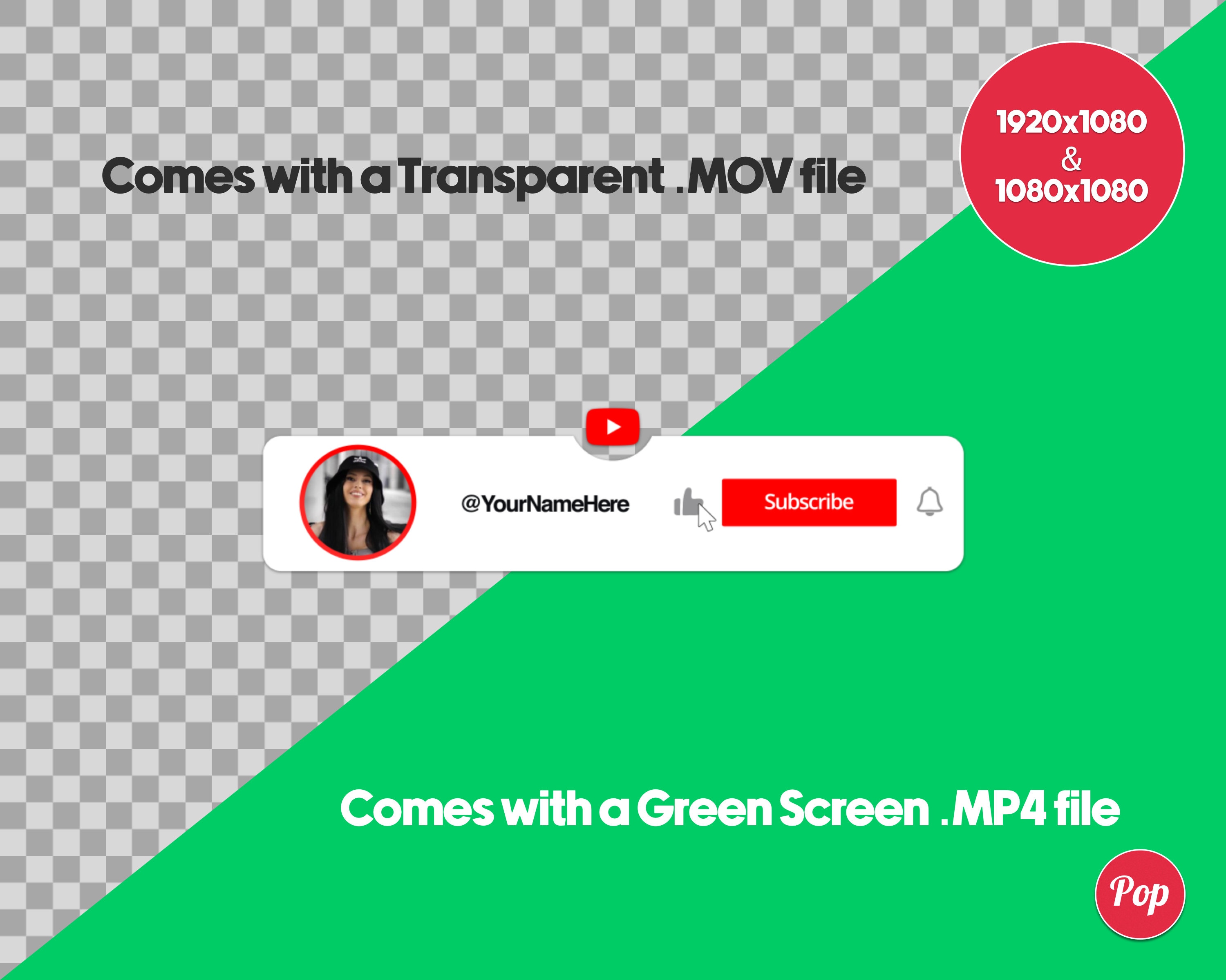 Custom Animated Youtube Subscribe Button for Content Intro Videos OBS ...