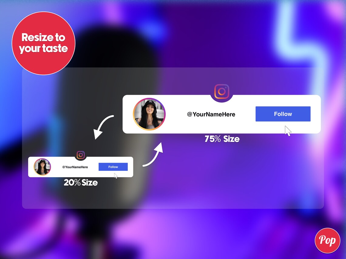Custom Animated Instagram Follow Button for Content Intro Video Reels ...