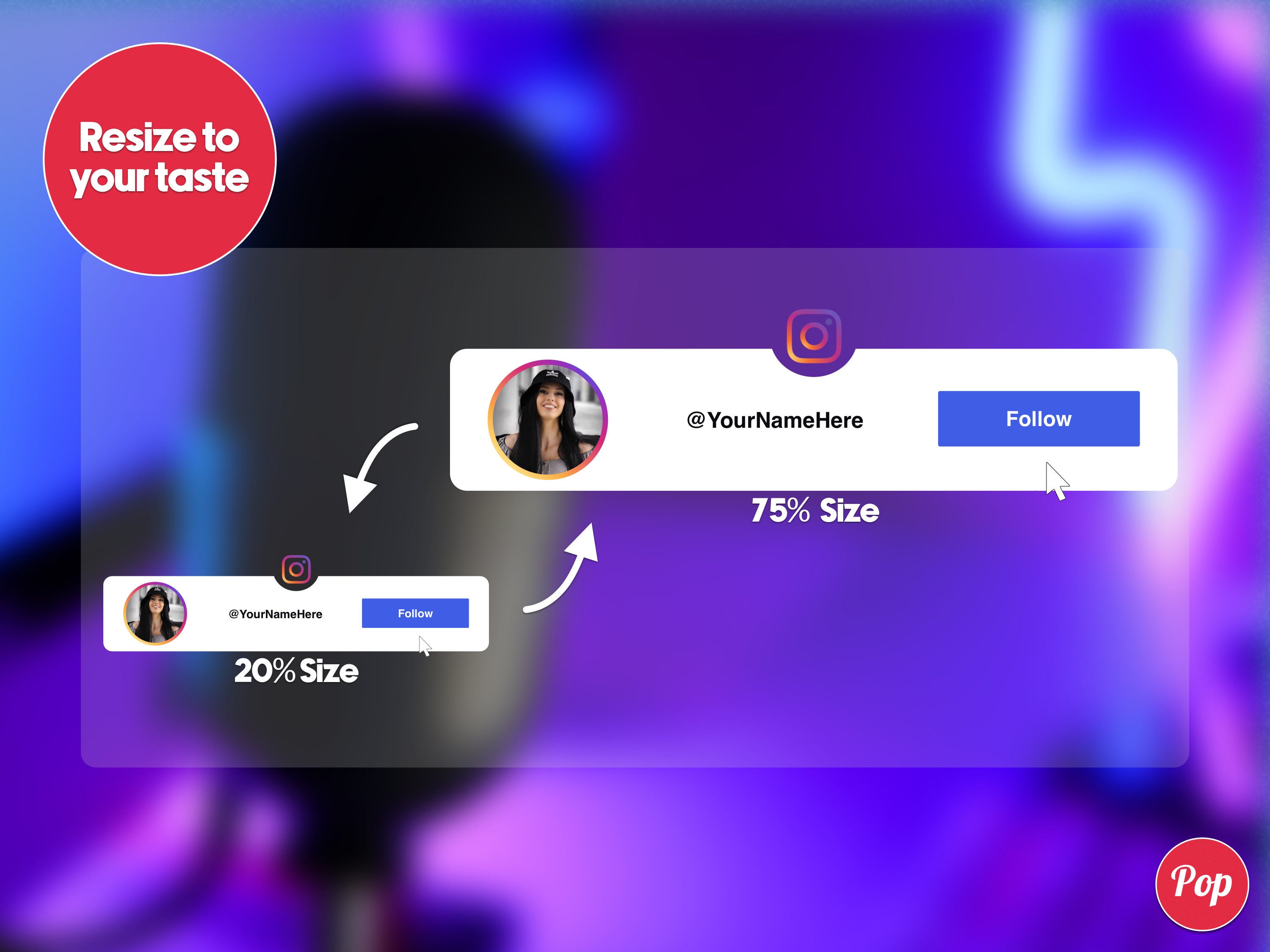 Custom Animated Instagram Follow Button for Content Intro Video Reels ...