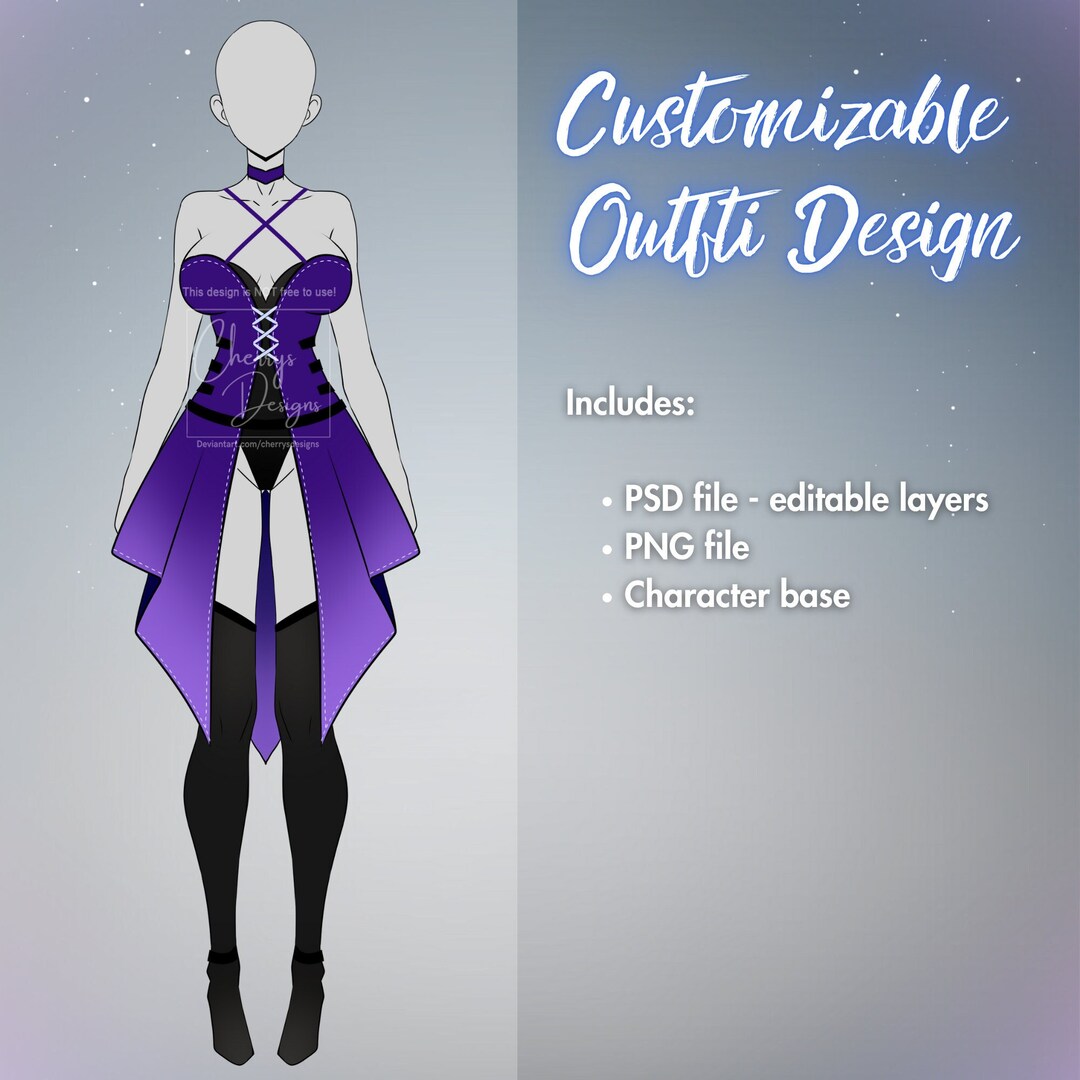 Customizable Outfit Designs, Digital Art, Costume Design, Fashion ...