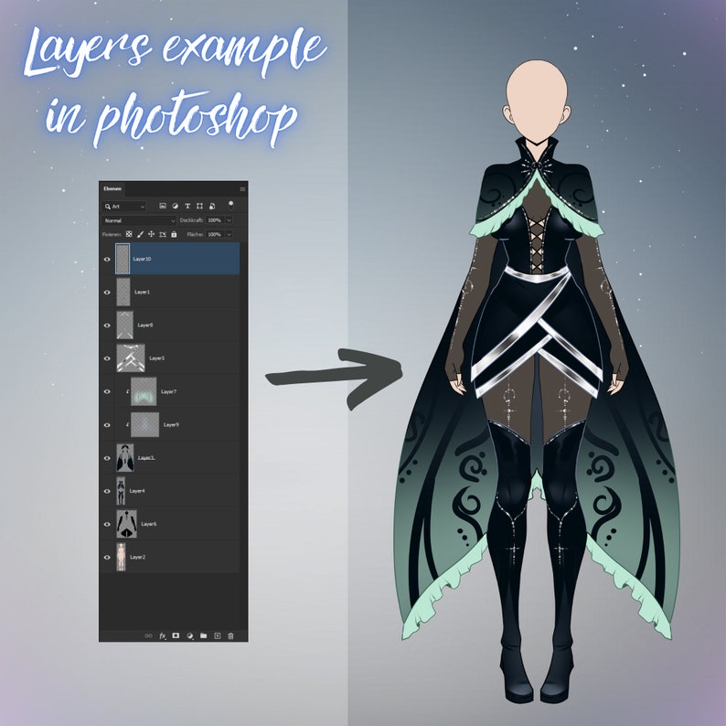 Customizable Outfit Designs, Digital Art, Costume Design, Fashion ...