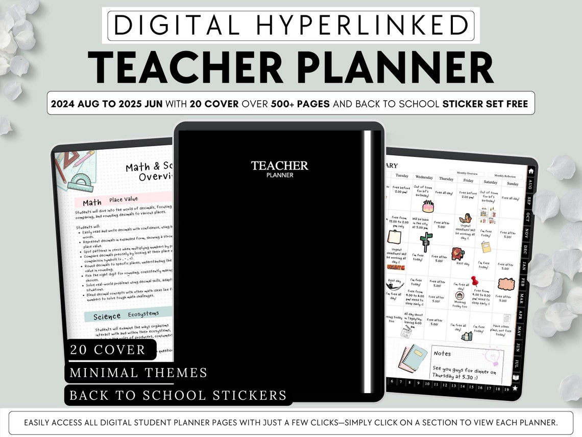 Digital Teacher Planner | Hyperlinked Academic Lesson Plan (digital ...