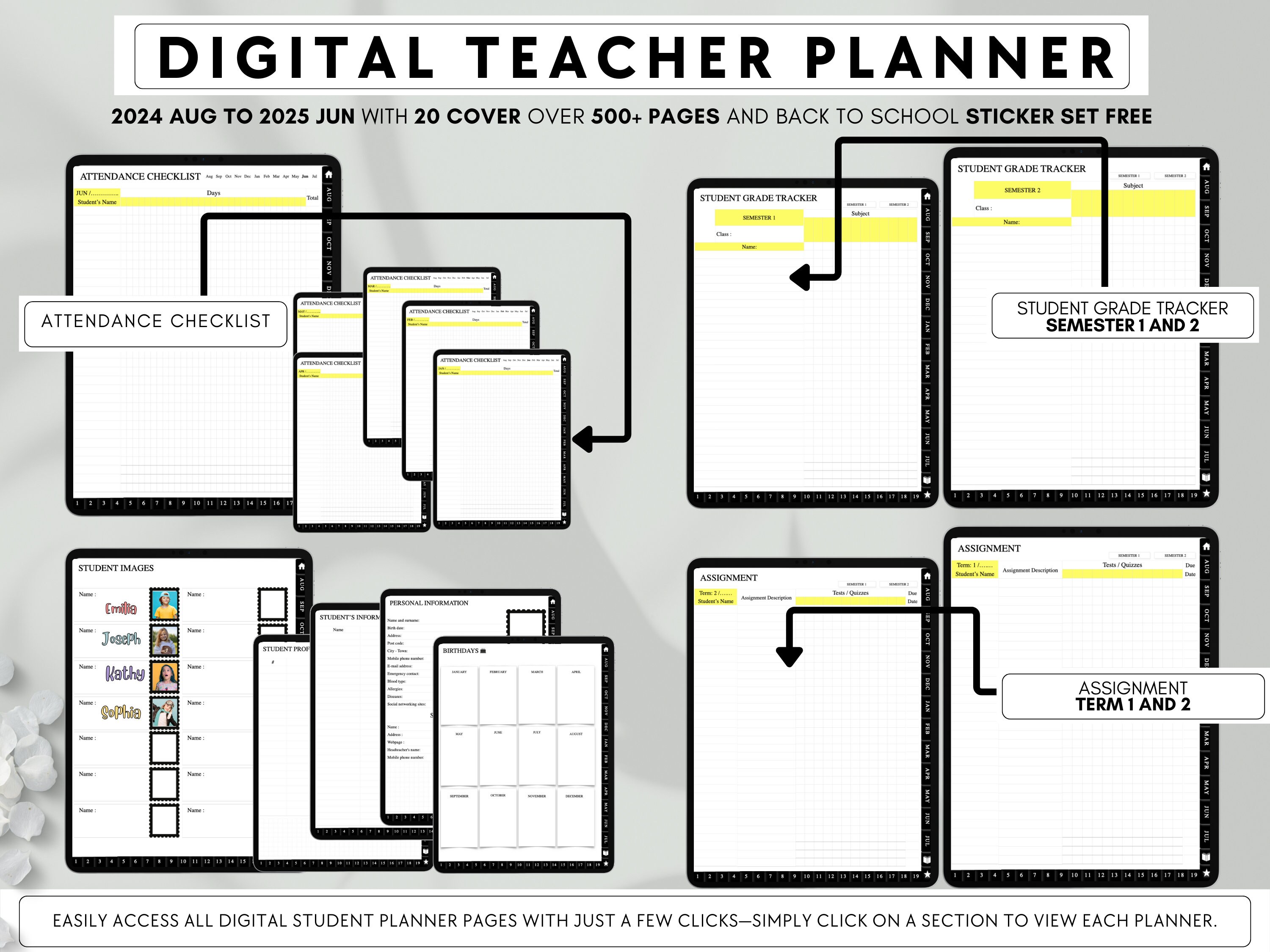 Digital Teacher Planner 2024-2025 | Academic Planner | Lesson Plan ...