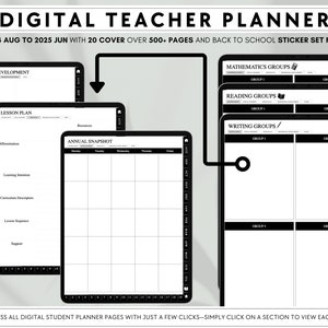 Digital Teacher Planner | Hyperlinked Academic Lesson Plan (digital ...