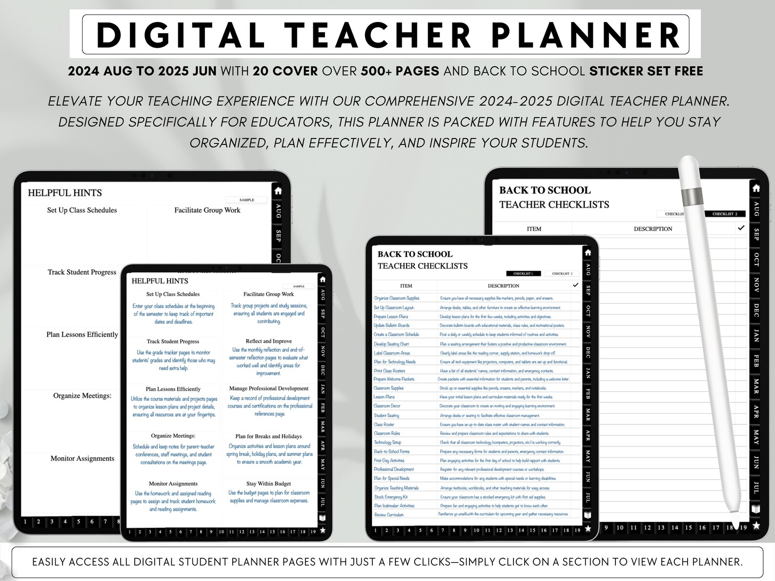 Digital Teacher Planner 2024-2025 | Academic Planner | Lesson Plan ...