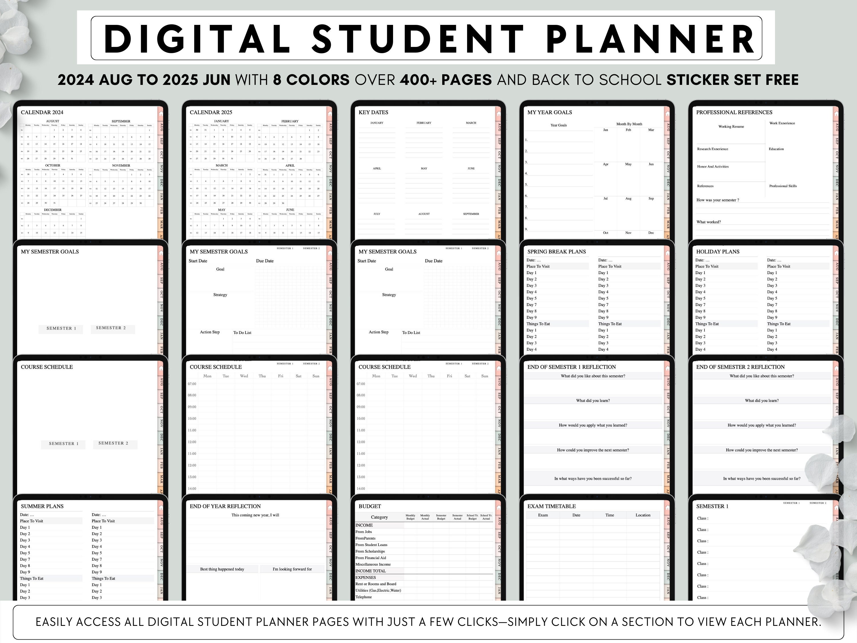2024 2025 Student Digital Planner | Goodnotes Planner | Student Planner ...