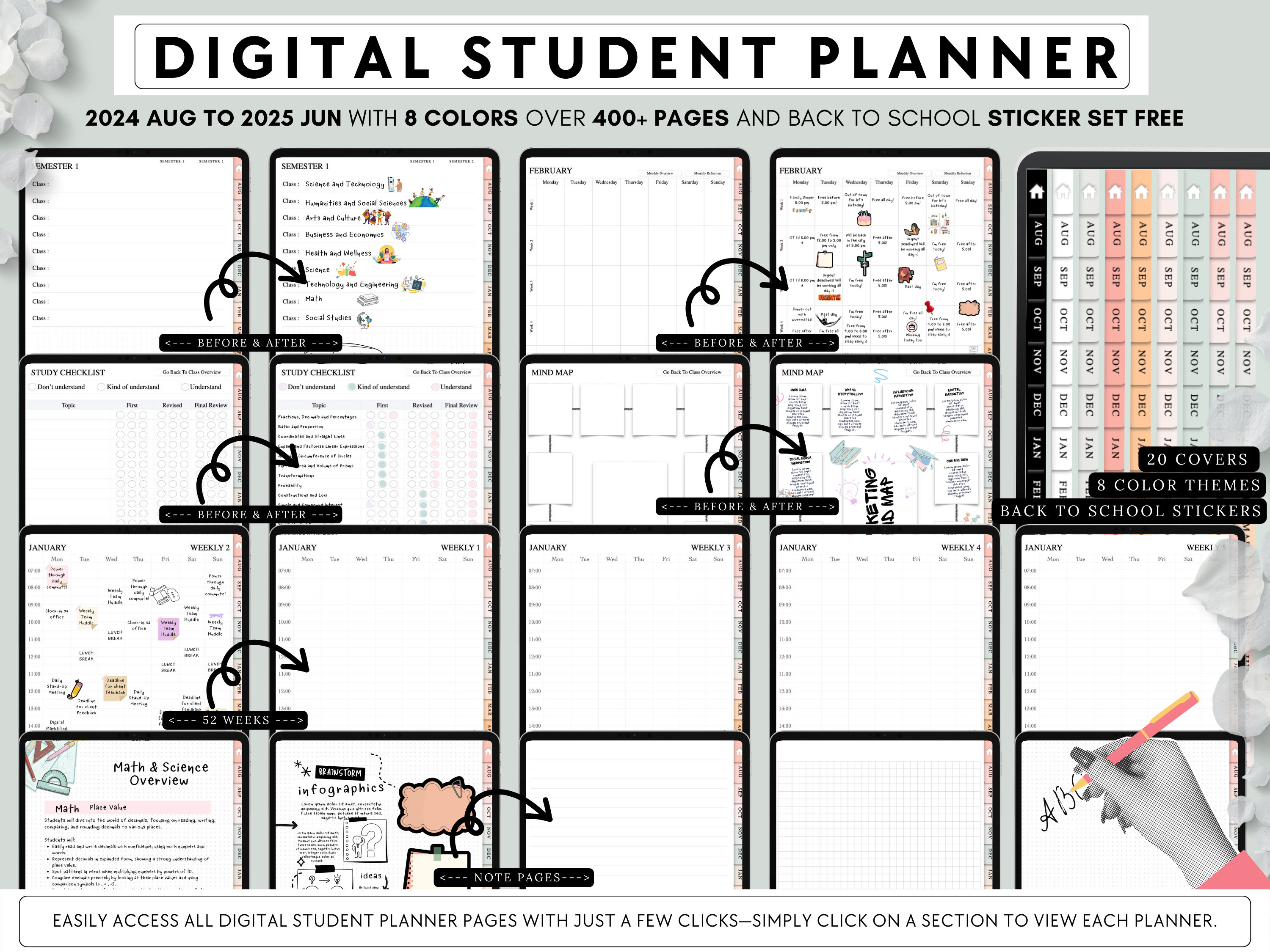 2024 2025 Student Digital Planner | Goodnotes Planner | Student Planner ...