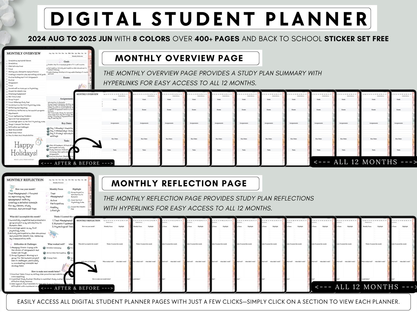 2024 2025 Student Digital Planner | Goodnotes Planner | Student Planner ...