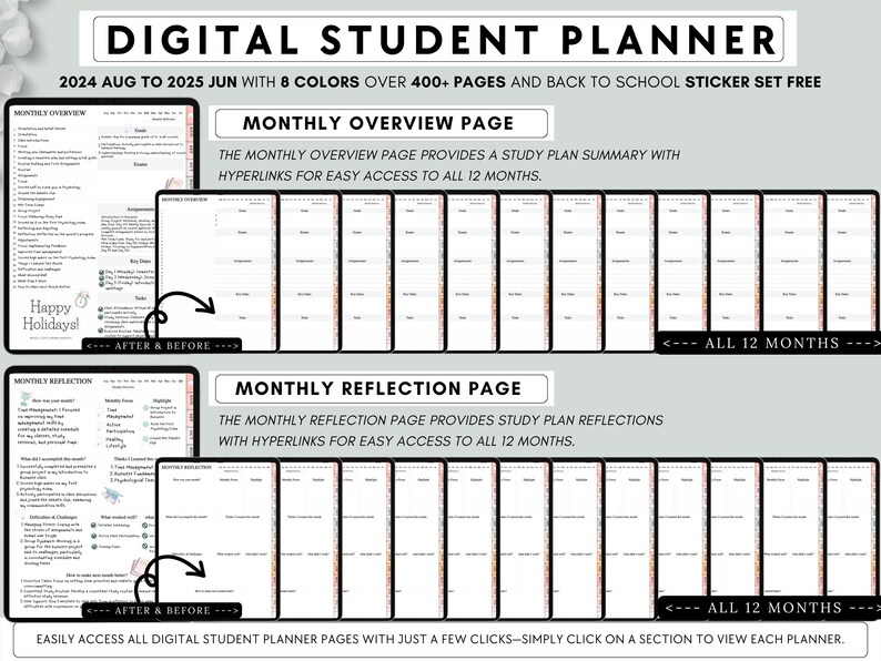 2024 2025 Student Digital Planner | Goodnotes Planner | Student Planner ...