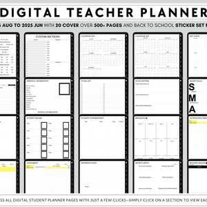 Digital Teacher Planner | Hyperlinked Academic Lesson Plan (digital ...