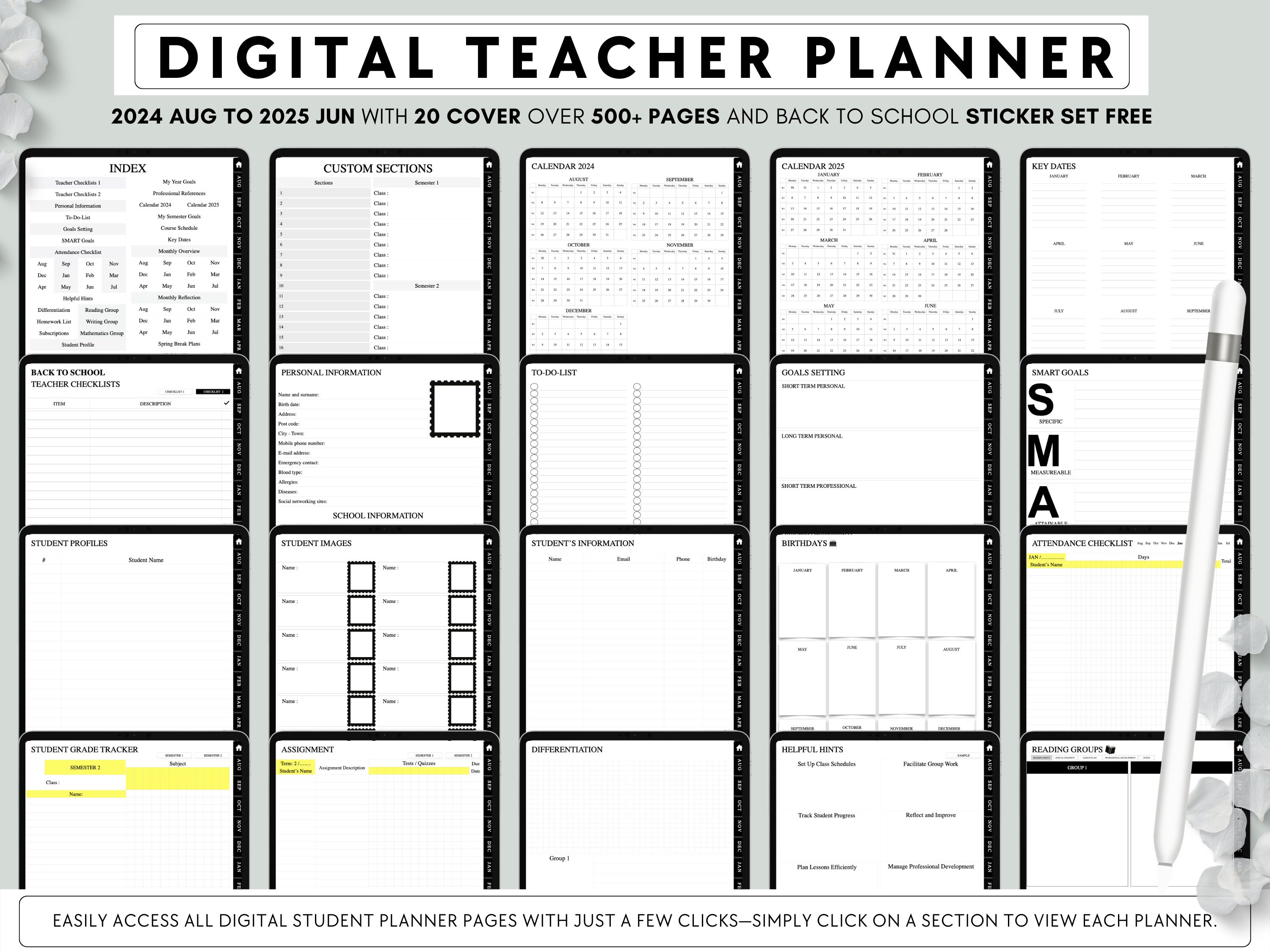 Digital Teacher Planner 2024-2025 | Academic Planner | Lesson Plan ...