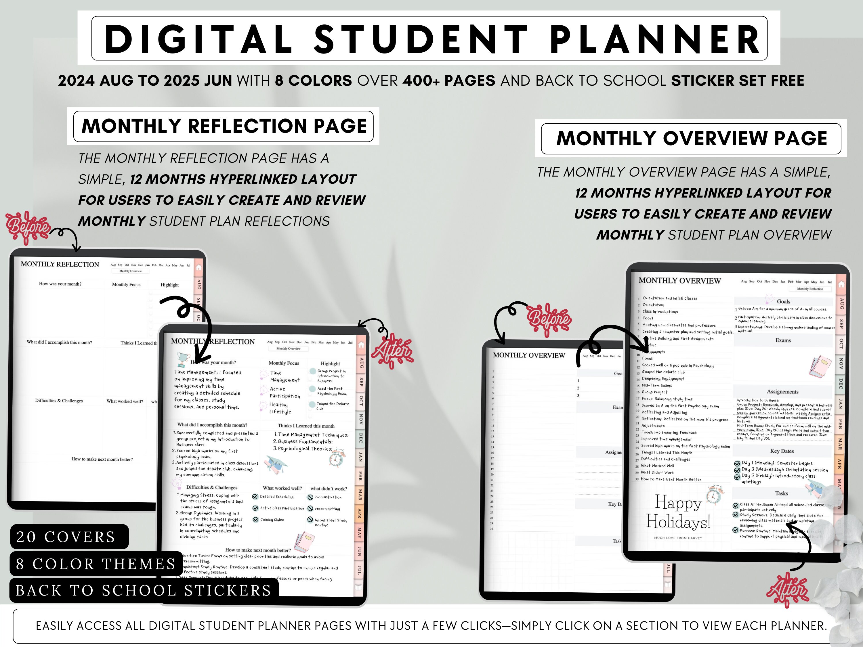 2024 2025 Student Digital Planner Goodnotes Planner Student Planner for ...
