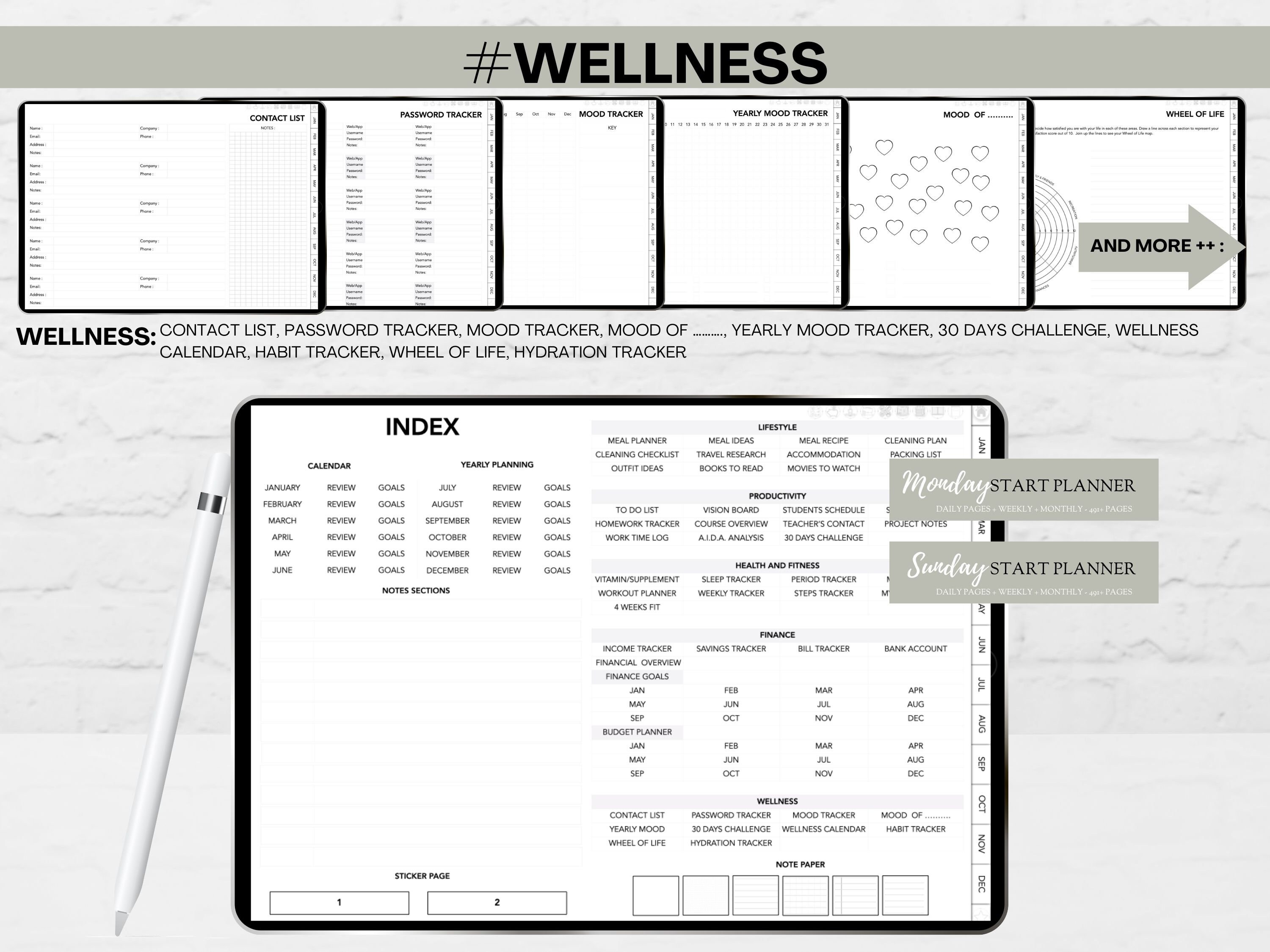 Digital Planner UNDATED ADHD, Daily, Weekly, Monthly Plan Agenda With ...